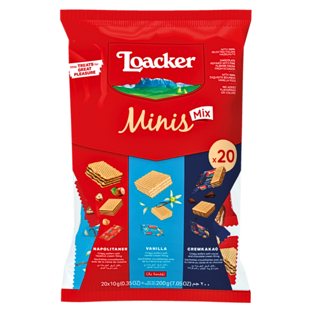 Loacker Minis Napolitaner Cremkakao Hazelnut Vanilla Chocolate Wafer 2 ...